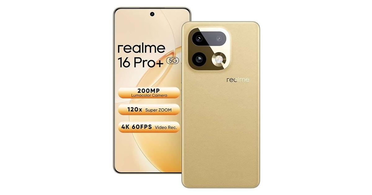 Realme 16 Pro+ 5G Smartphone 12+256GB - Master Gold | LX INDIA