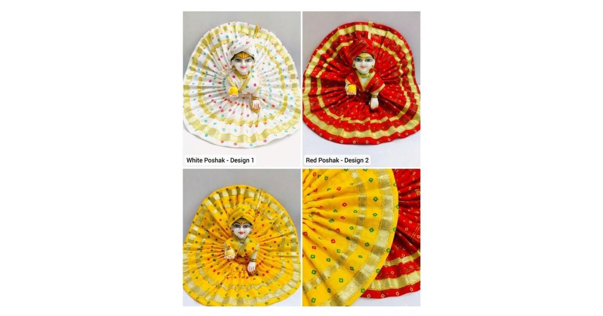 Laddu Gopal Bandhani Dress Poshak with Matching Pagdi, Multicolor ...